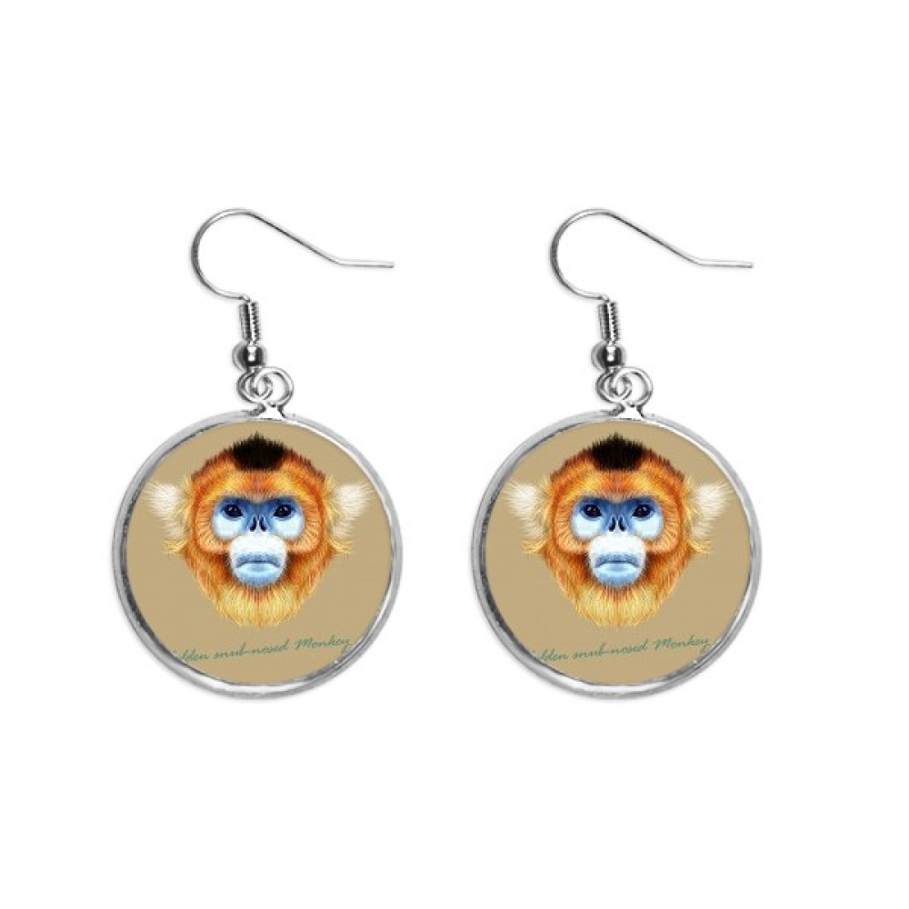 en snub-nosed monkey animal ear dangle silver drop earring jewelry ...