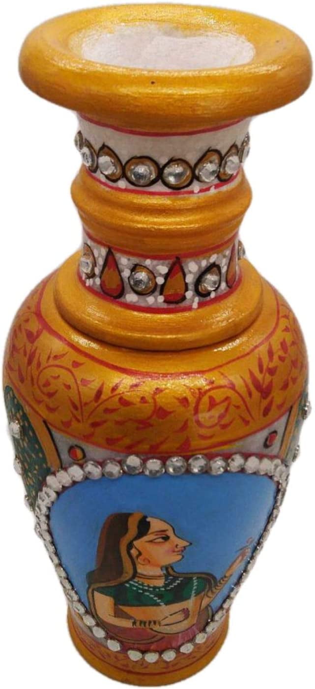 India Meets India Handicraft Flower Vase with Antique Design Decorative ...