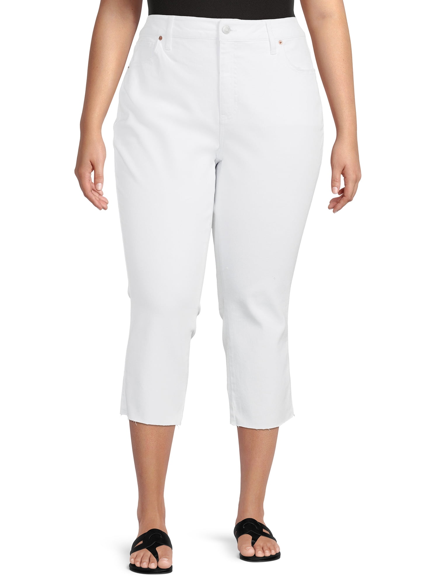 Terra & Sky Women's Plus Size High Rise Skinny Capri Jeans - Walmart.com