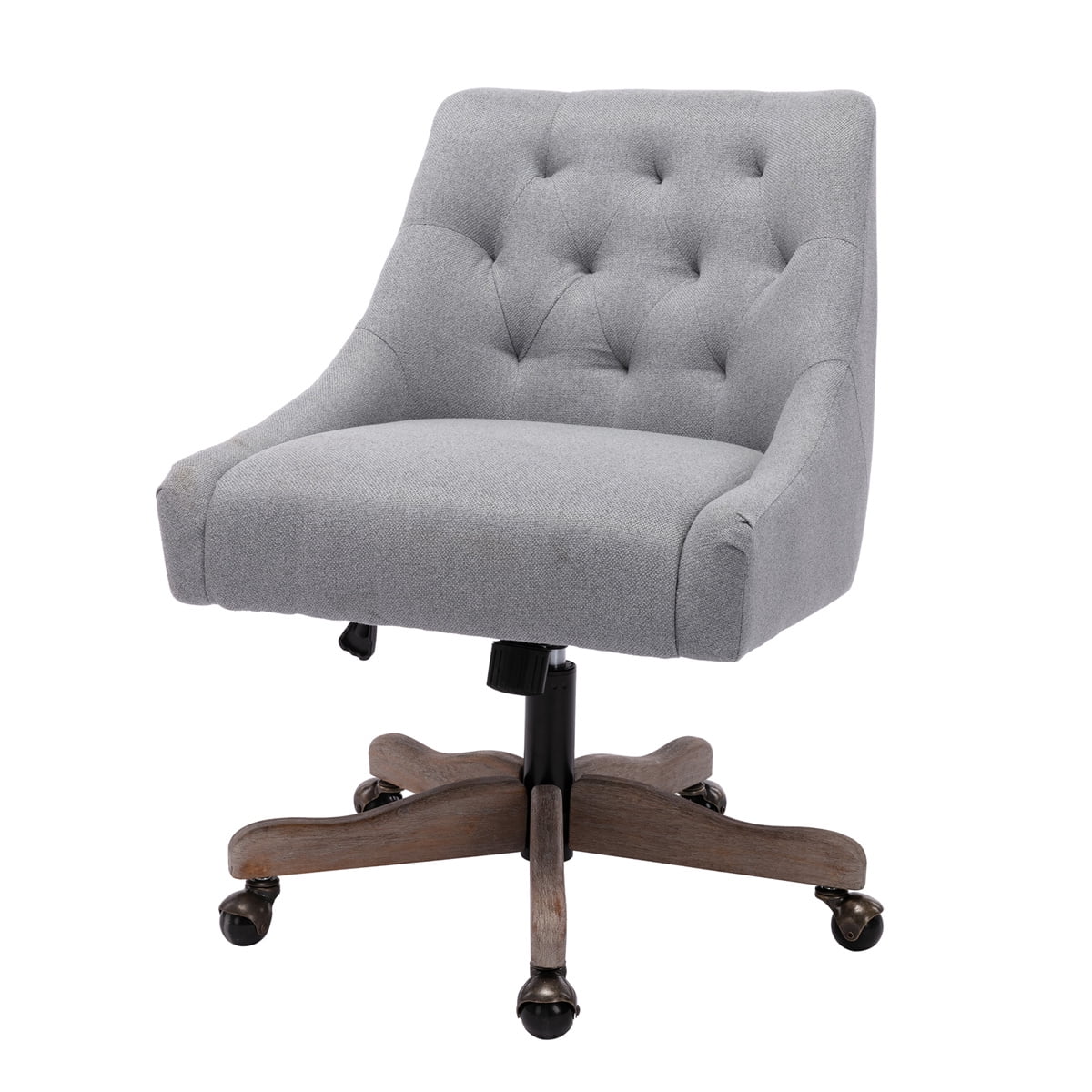 Swivel Shell Office Chair, Upholstered Leisure Tufted Chair Computer ...