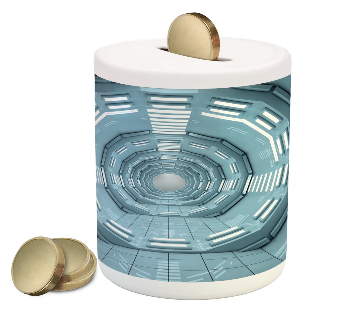 Outer Space Piggy Bank, Spaceship Earth Corridor Adventure to Cosmos ...