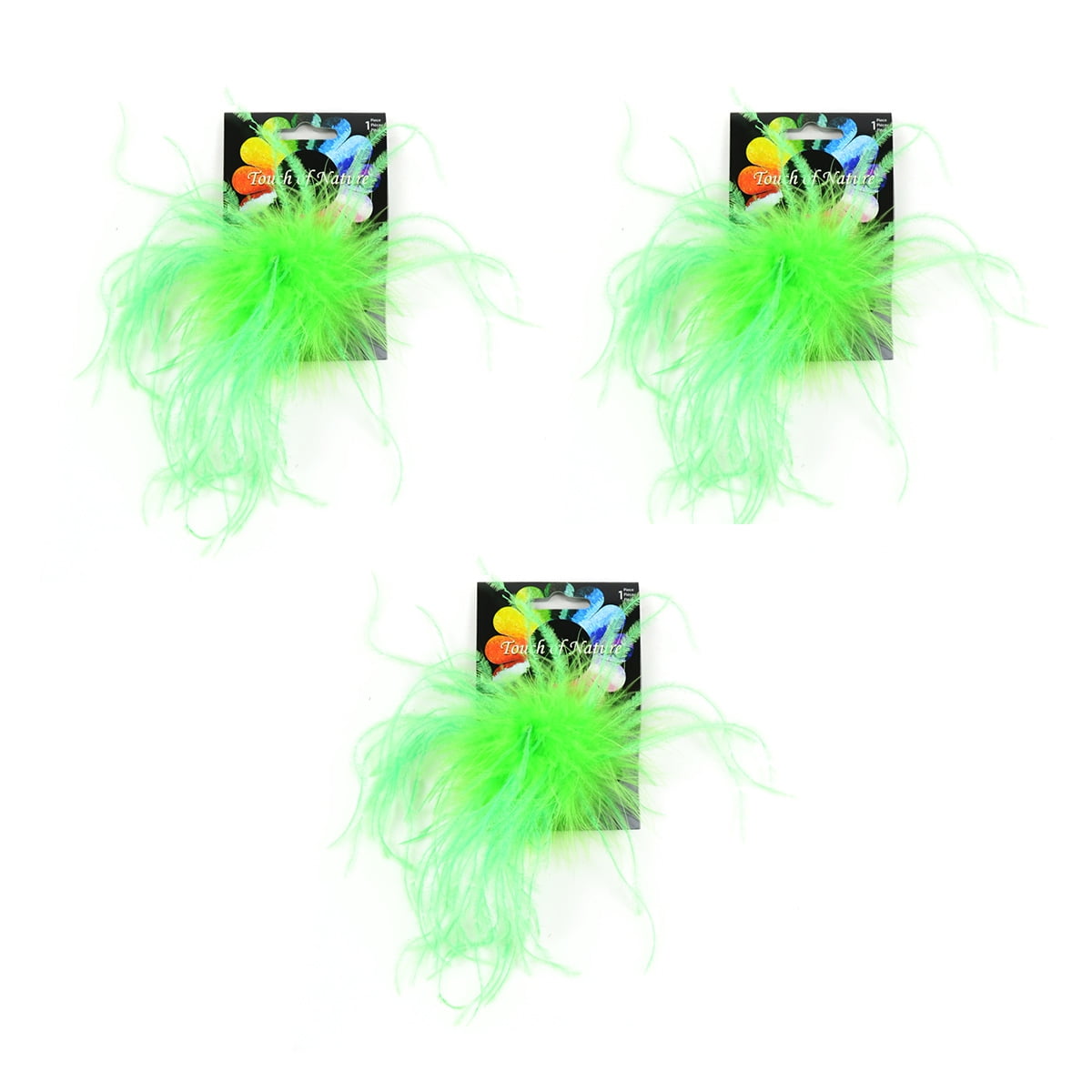 Set of 3 Lime Ostrich Fluffy Clips 4" - Walmart.com