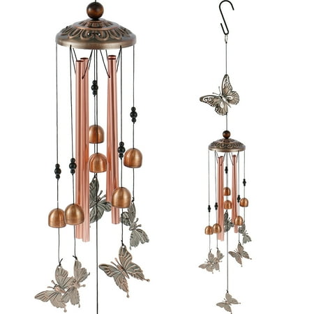 Metal Tube Wind Chime Memorial Butterfly Wind Chime Decorative Large ...