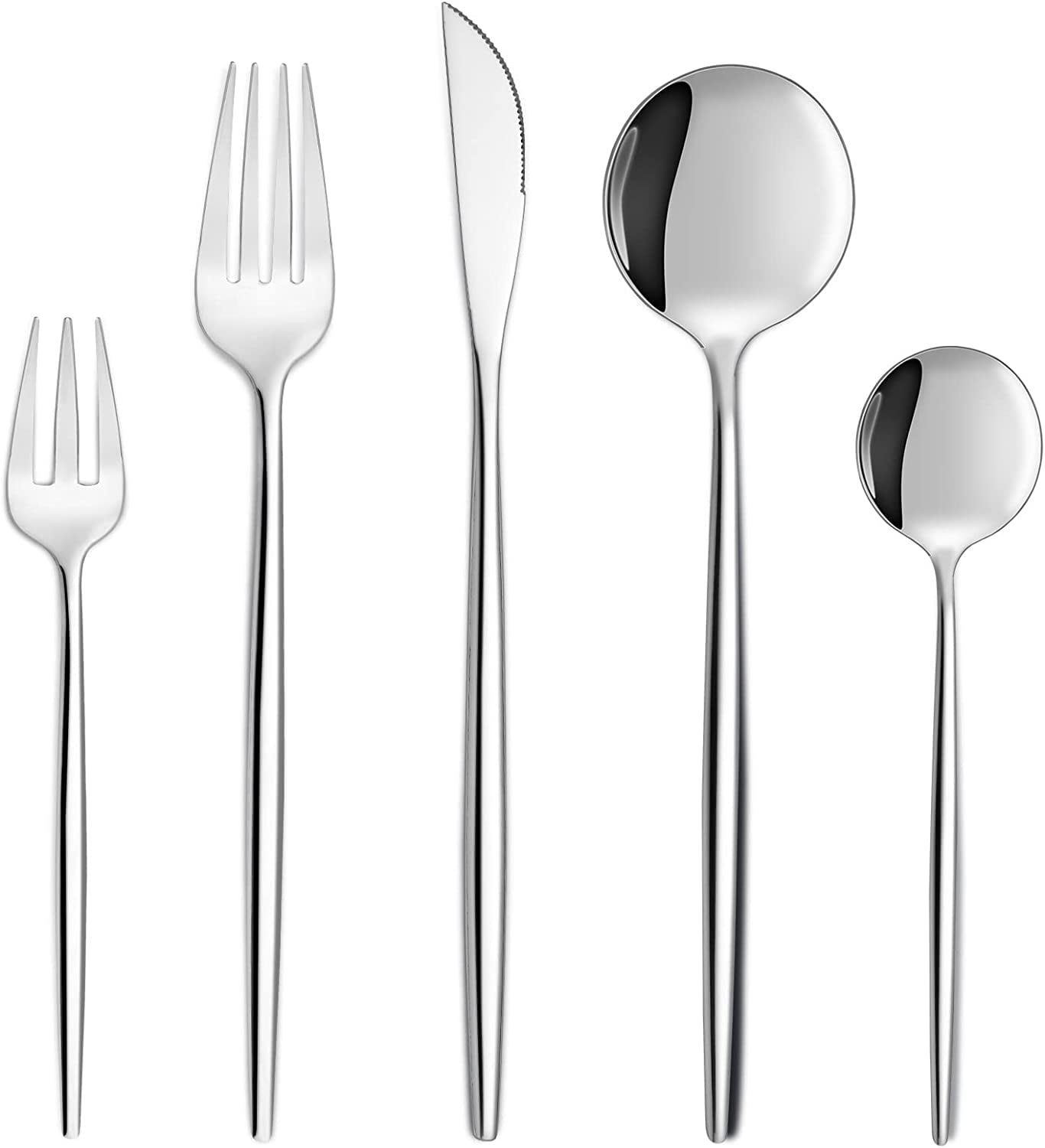 Bestdin Silverware Set, 20-Piece Stainless Steel Flatware set ...