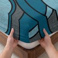Cal.King Size Fitted Sheet Set - Blue Gery Geometric 3 Piece Bedding ...
