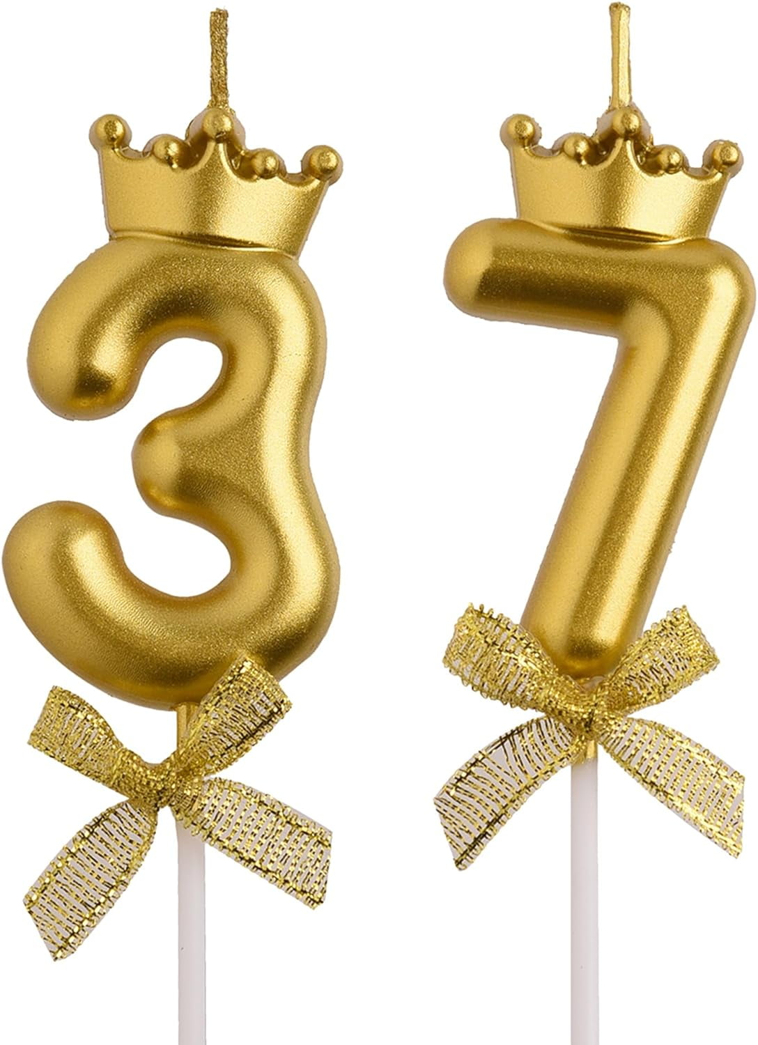 shiyou-AOOLADA Bougies d'Anniversaire 37e 73e Anniversaire, Or 73 37 ...