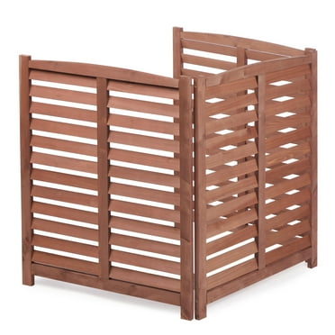 3 Panels Air Conditioner Fence Screen Outdoor,Wood Cedar Privacy Fence ...
