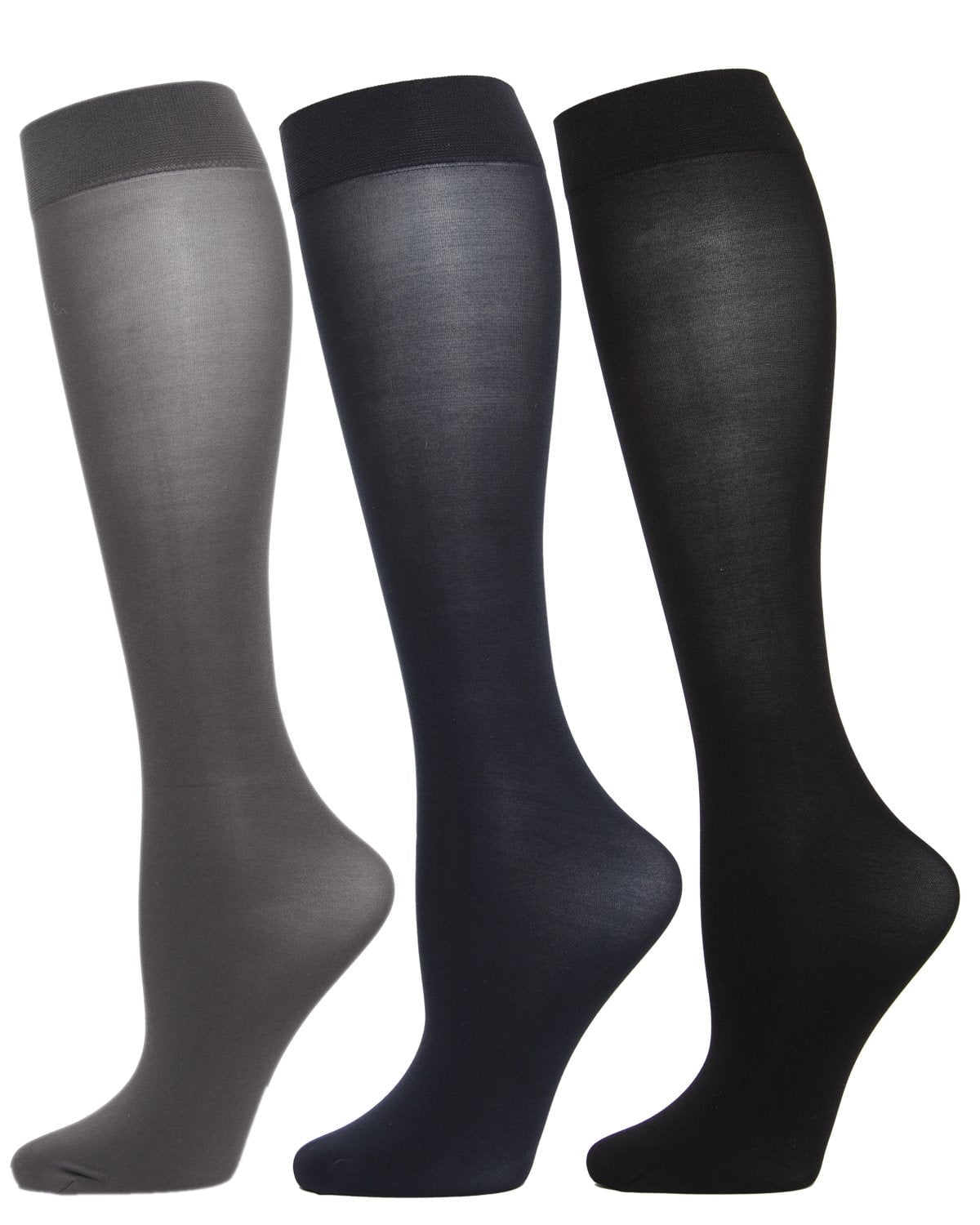 MeMoi Solid Microfiber Trouser Socks 3 Pack - Womens - Female - Walmart.com