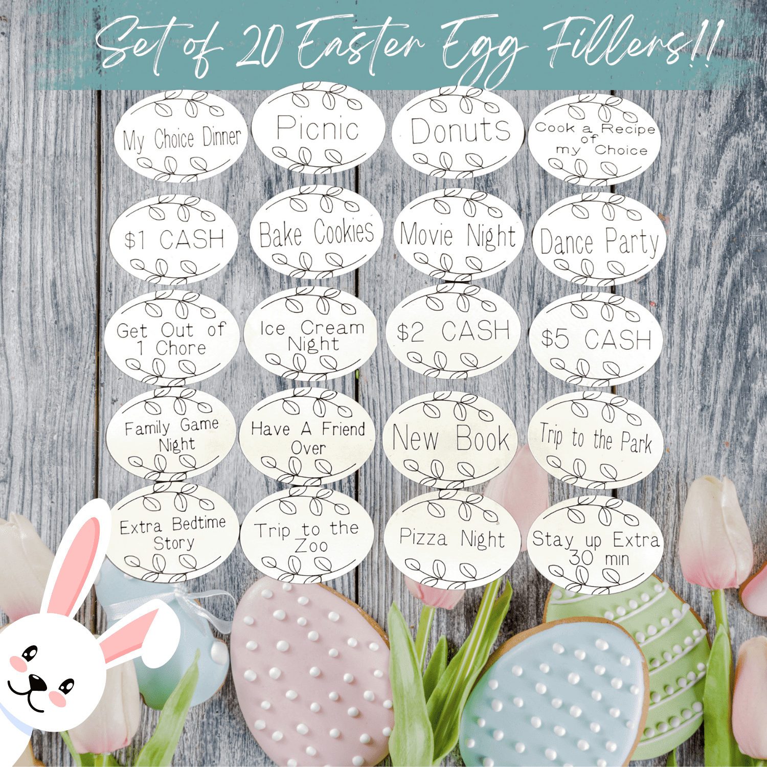 Easter Egg Fillers | Set of 20 Easter Egg Tokens | Easter Activities ...