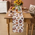 Fall Maple Leaf Football Table Runner, Autumn Farmhouse Vintage Washable Cotton Linen Table ...