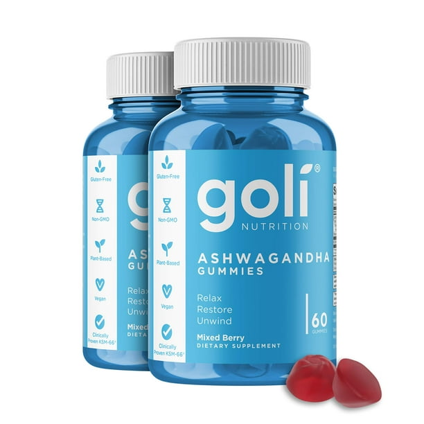 Suplemento Goli en gomitas de ashwagandha y vitamina D, 120 unidades, x2 | Walmart en línea