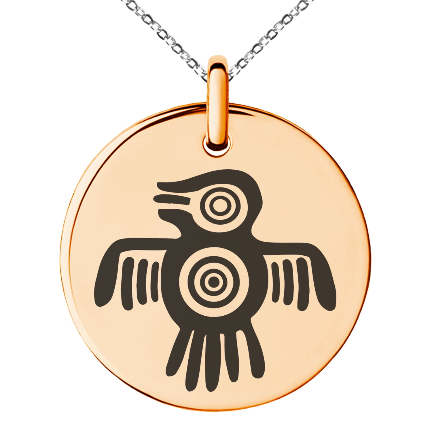 Stainless Steel Aztec Truth & Wisdom Eagle Rune Engraved Small ...