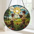 Baseball Kids Game Scene Stained Glass Style Suncatcher Window Hanging ...