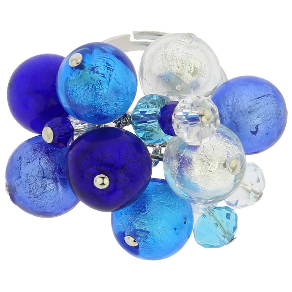 GlassOfVenice Murano Glass Sorgente Ring - Blue - Walmart.com