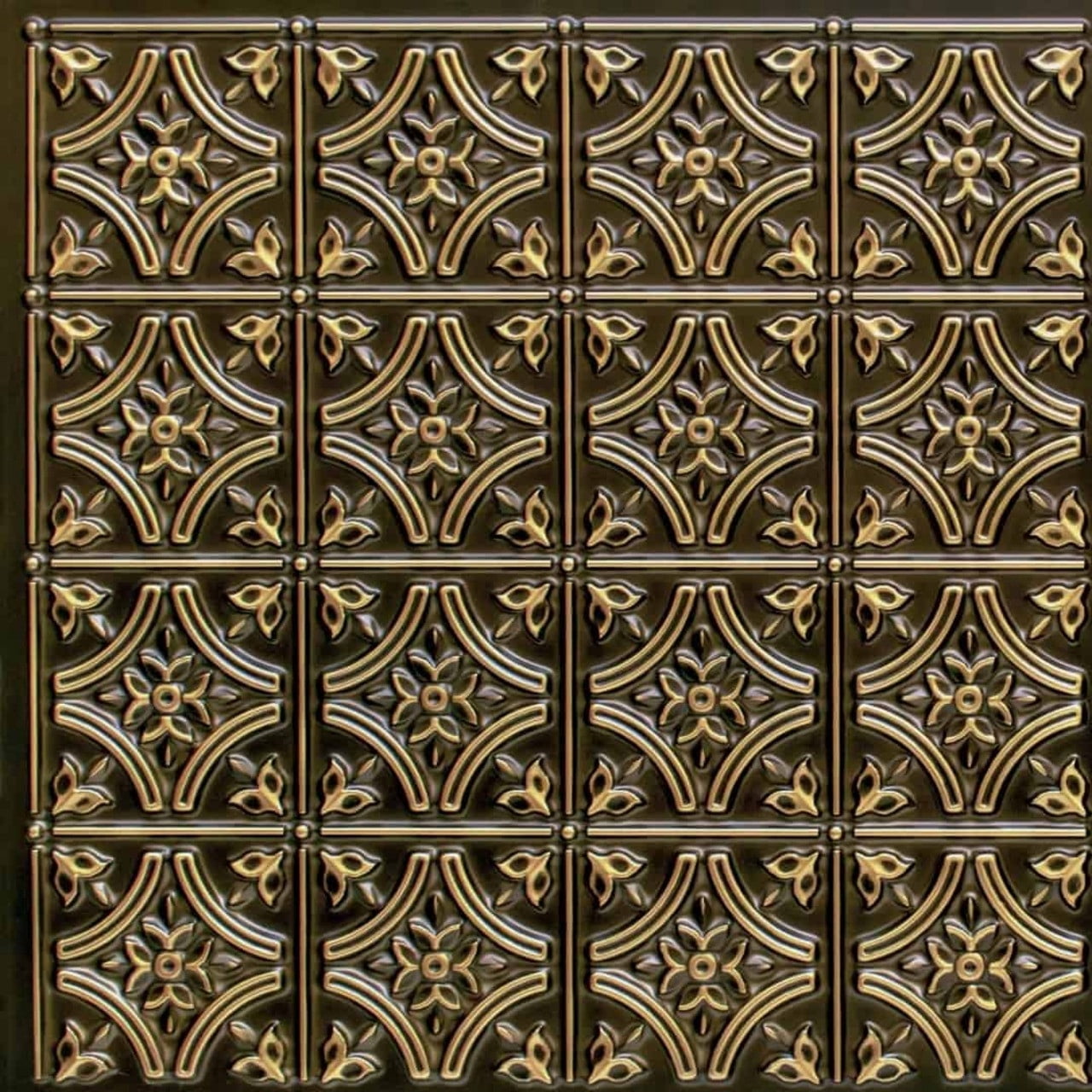 150-Gothic Reims 2 ft. x 2 ft. PVC Glue-up Ceiling Tile in Antique ...