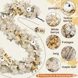 Waipfaru Fall Garland with Lights,5.8ft Maple Leaf Garland with White ...