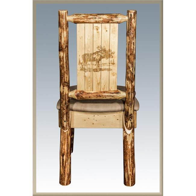 Glacier Country Collection Side Chair - Buckskin Upholstery, w/ Laser ...