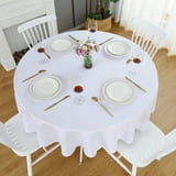 FOLINS&HOME White Round 48 inch Tablecloth - Waterproof & Wrinkle Free ...