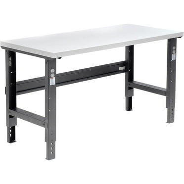 Mobile Adjustable Height C-Channel Leg Workbench, Steel, 60"W x 30"D ...
