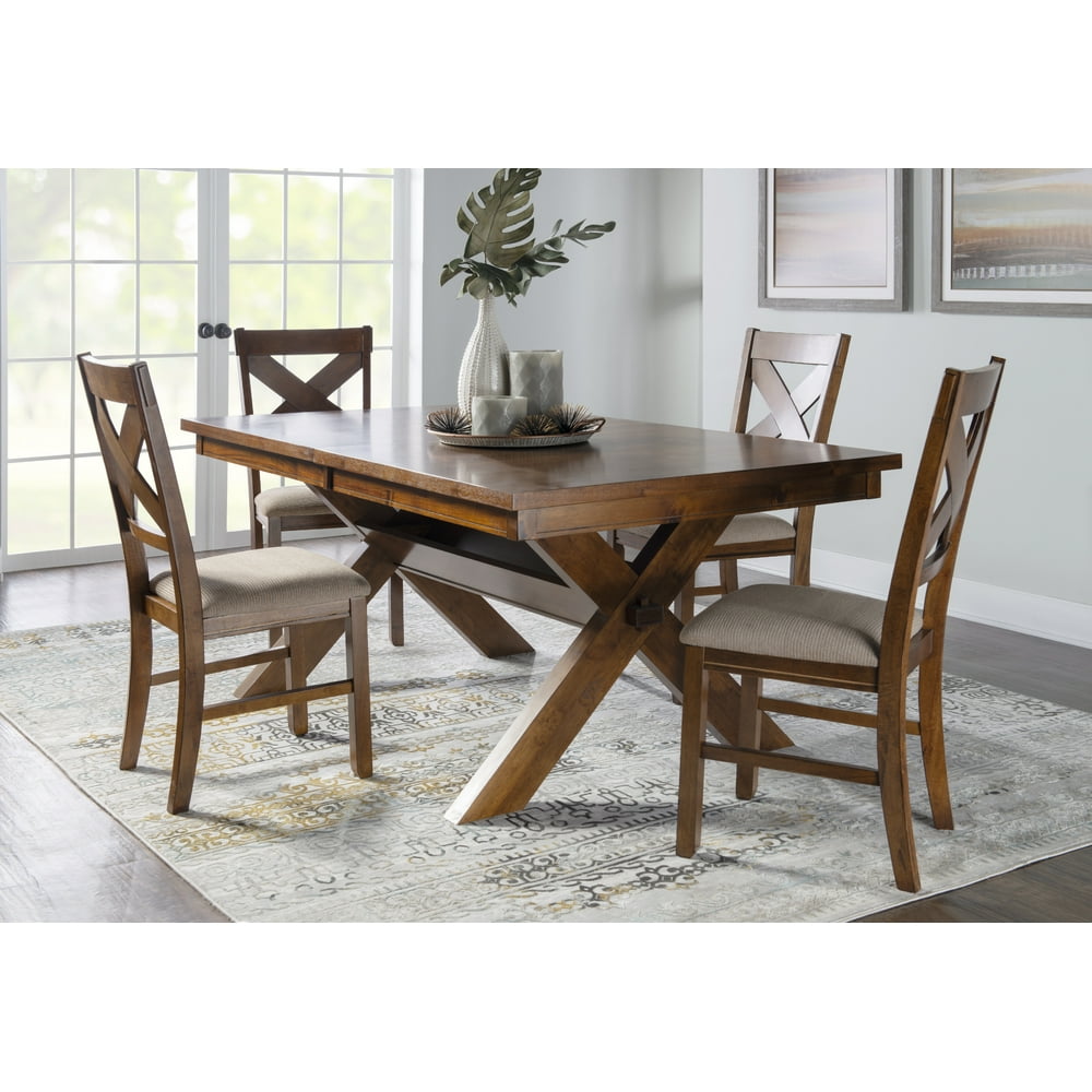 Powell Kraven 5 Piece Dining Set, Dark Hazelnut - Walmart.com - Walmart.com