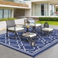 ZACOO 9'x12' Geometric Trellis Outdoor Rug, Waterproof UV Resistant ...