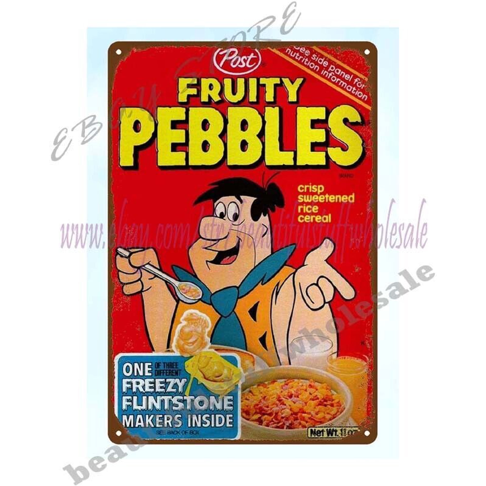 Click here for Unbranded 1980 Fruity Pebbles Cereal Box Art Metal... prices