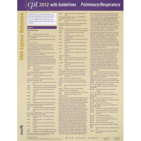 CPT 2012 Express Reference Coding Card Pulmonary/Respiratory (AMA ...