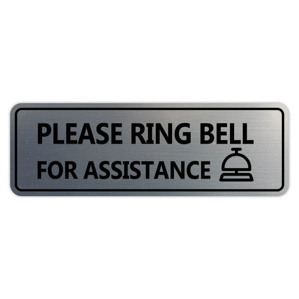 Standard Please Ring Bell for Assistance (Bell) Sign (Brushed Silver ...