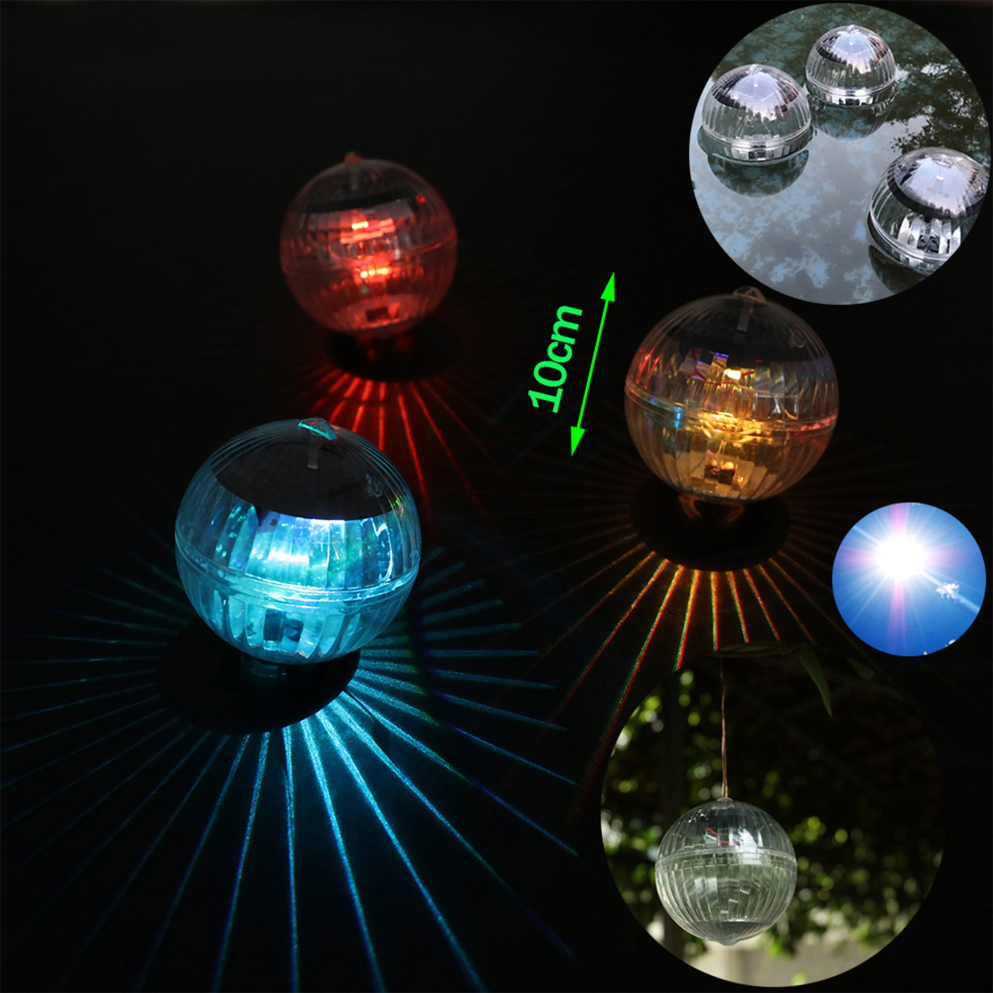 Decorative Solar Floating LED Lights Hangable Waterproof Ball Lamp ...