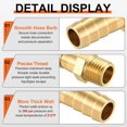 1 Pack Brass Hose Barb to Male Adapter, 6mm x M8x1mm for Industrial ...