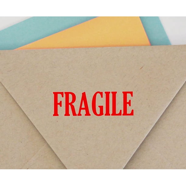 FRAGILE Self Inking Rubber Stamp Small Red Ink Office Stock Stamp Colop ...