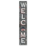 My Word! Welcome Gray with Patriotic Star 8 In. x 46.5 In. Porch Board ...