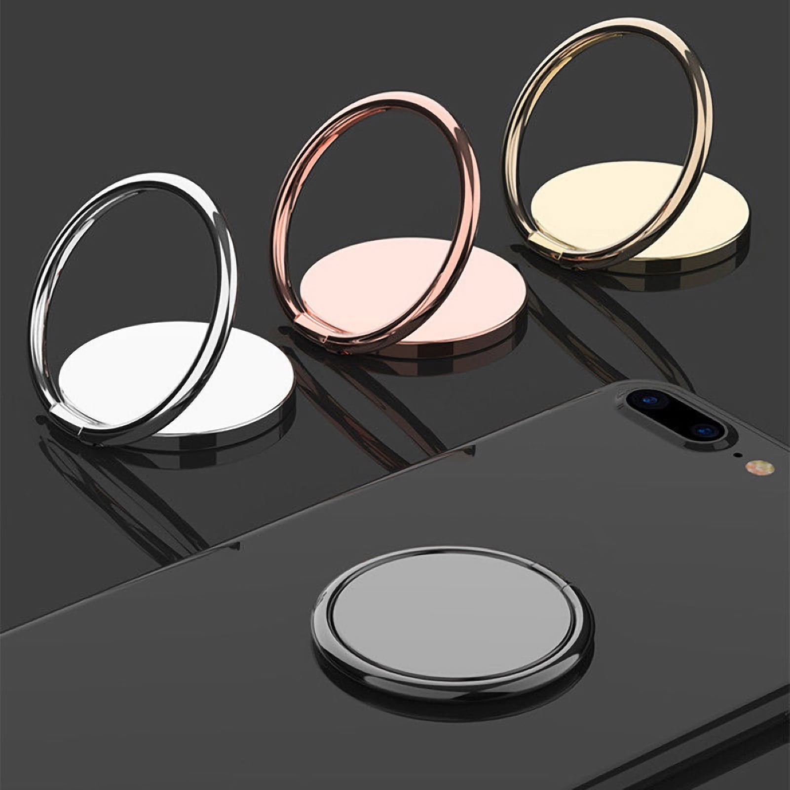 SPRING PARK Phone Stand 360 Degree Rotation Self-adhesive Metal Finger ...