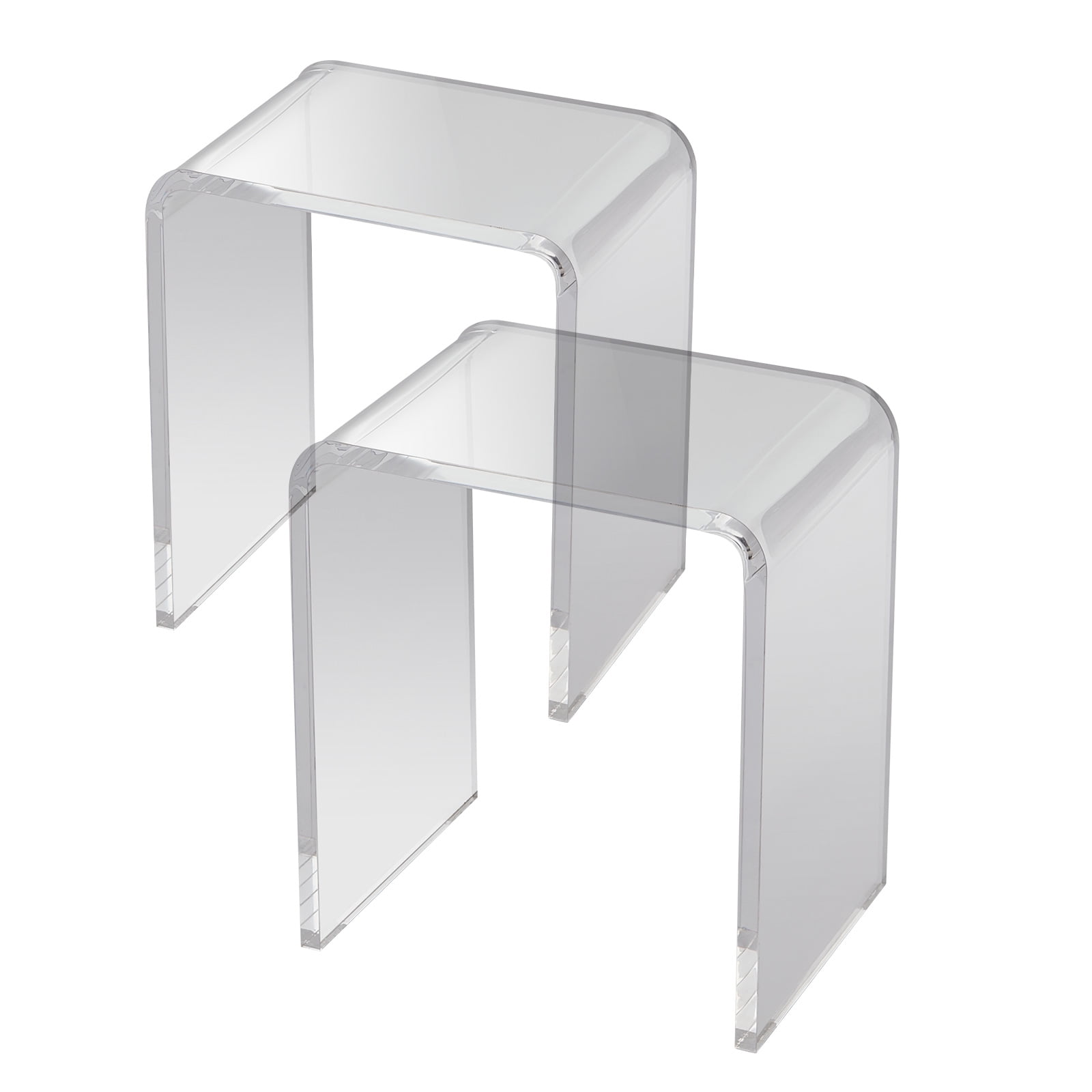 Click here for Kffkff Transparent Acrylic End Table  Pair Of C-Fo... prices