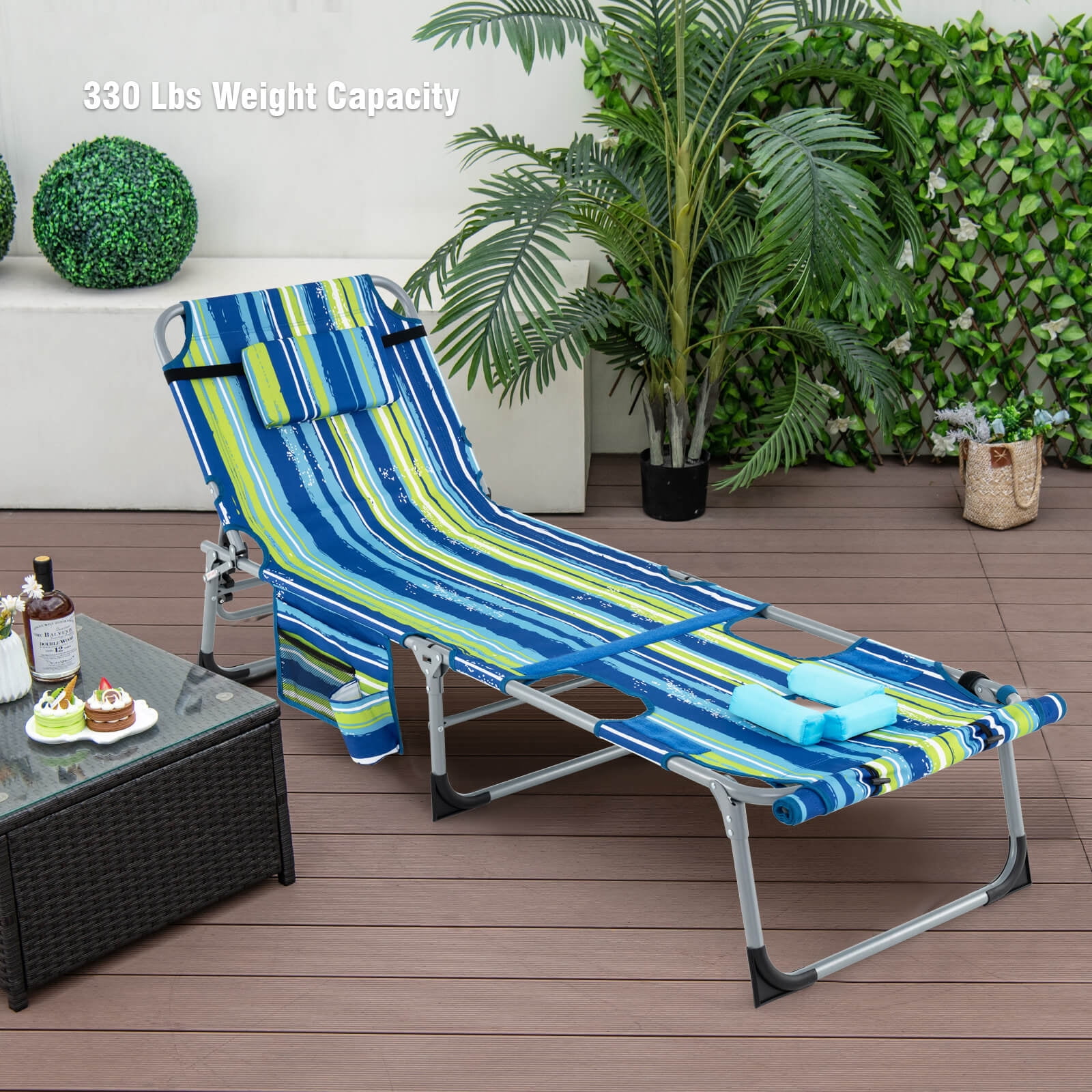 Click here for Costway Goplus Outdoor Folding Chaise 5-Position L... prices