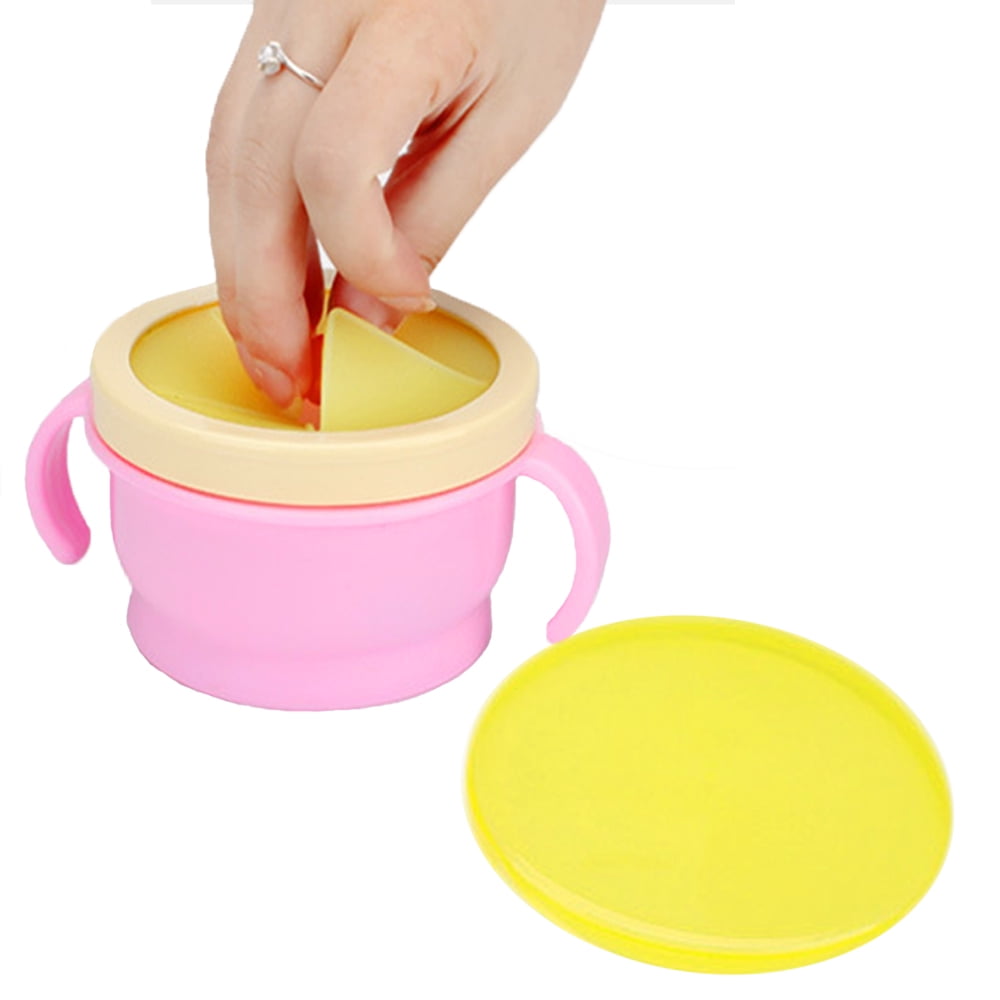 Snack Catchers Cup with Silicone Lid and Plastic Cover,Pink - Walmart.com