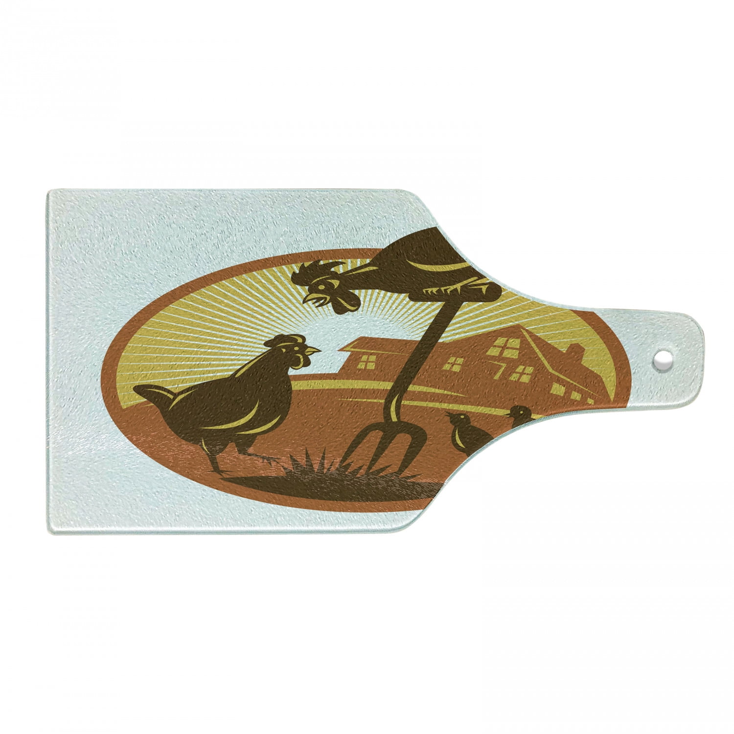 Hen and Chicks Cutting Board, Retro Countryside Design with Farm ...