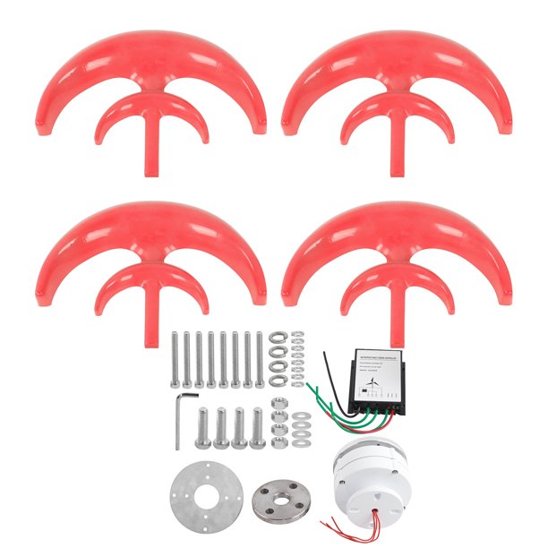 Blade Wind Turbine,Wind Turbine Kit 4‑Blade Vertical Axes Generator W ...