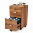 Ktaxon 2-Drawer Rolling Wood File Cabinet with Lock, Portable Vertical ...