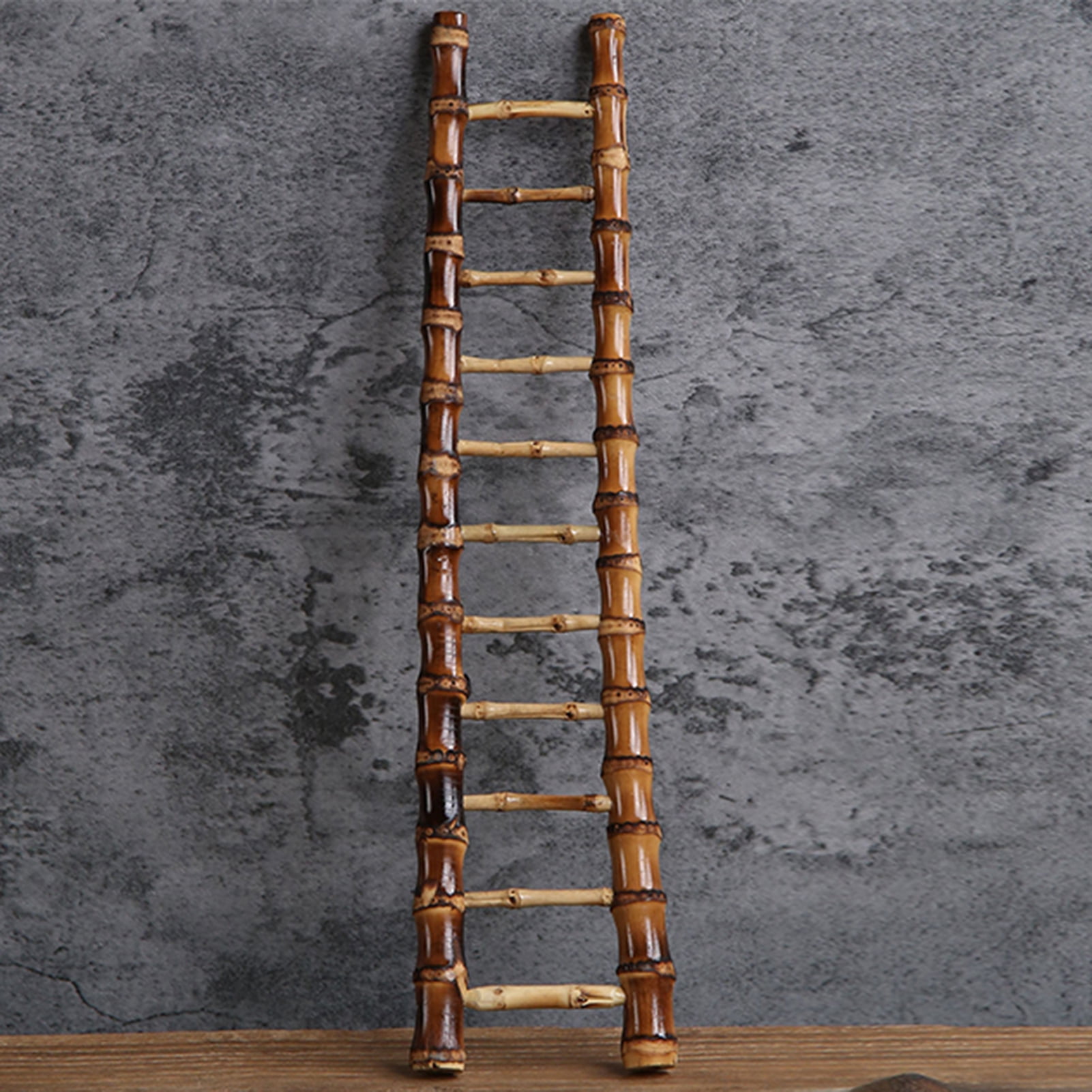 Hesroicy Bamboo Ladder Display Mold Natural Cup Shelf Bamboo Table ...