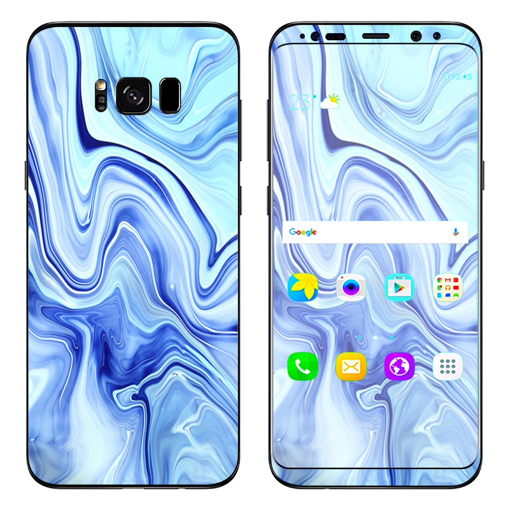 Skin Decal For Samsung Galaxy S8 Plus / Blue Marble Rocks Glass ...