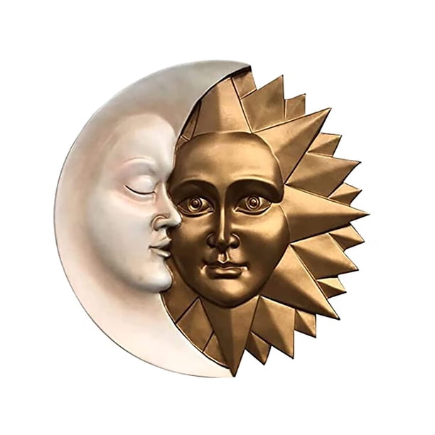 Harmony between man and nature, the sun and the moon outdoor wall ...