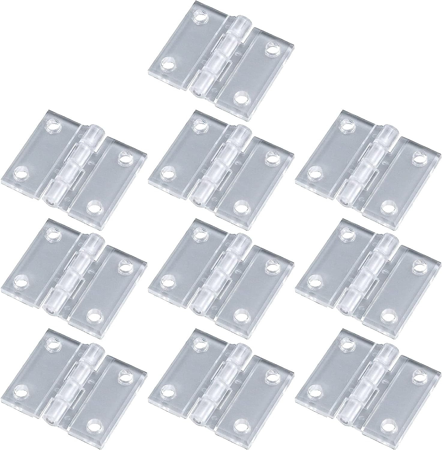 10Pcs Acrylic Folding Hinges with Holes Clear Plastic Flat Hinges with ...