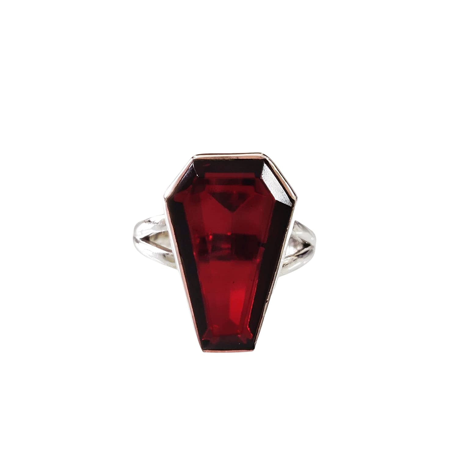 Coffin Red Garnet Ring, Natural Garnet Ring, January Birthstone, Womens ...