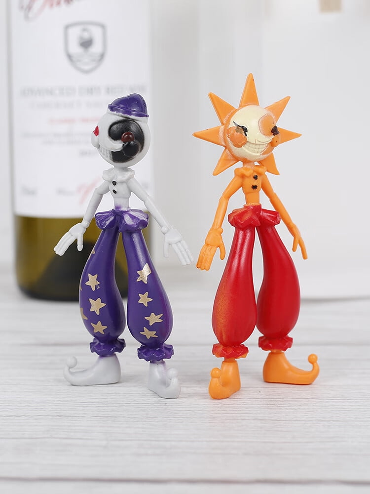 Buy DANDELIONSKY 2pcs Fnaf Sundrop Action Figure Sun Clown Action ...