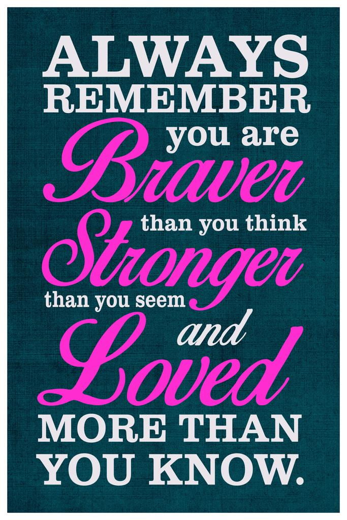 Always Remember You Are Braver Stronger Loved Cool Wall Decor Art Print ...