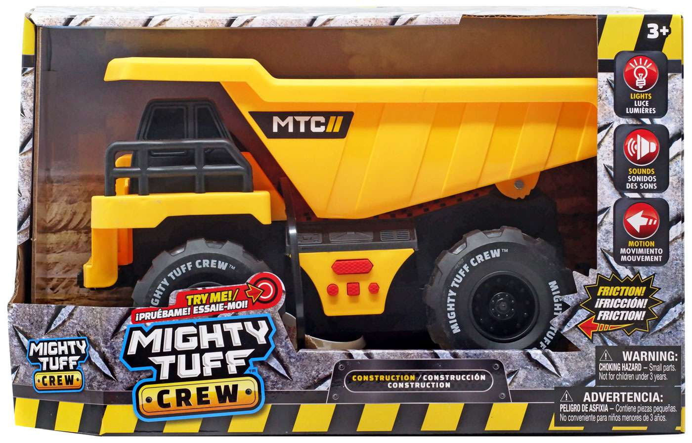 Mighty Tuff Crew Construction Dump Truck Vehicle (Lights & Sounds ...