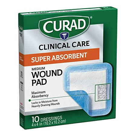 Curad Ultrasorb Non-Adherent Super Absorbent Polymer Dressings, 10 ...