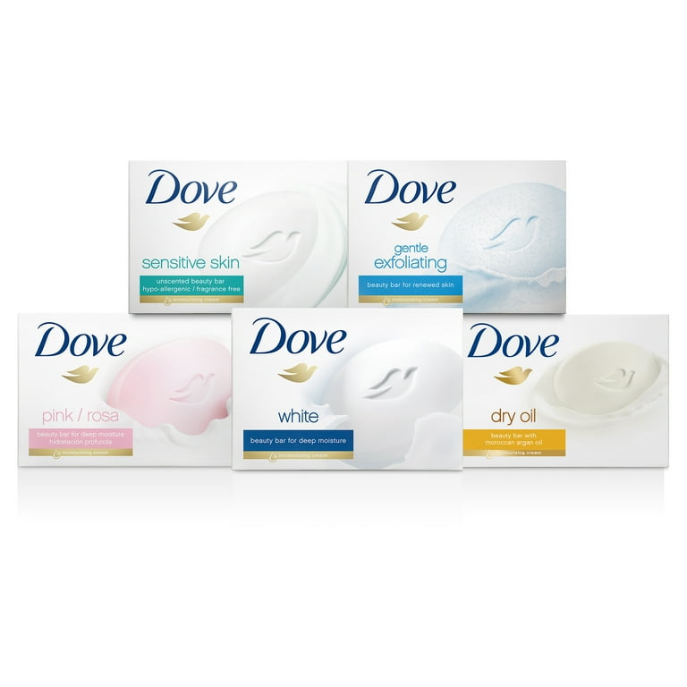 Dove Facial Soap Beauty Bar Gentle Exfoliating with Mild Cleanser Face Wash 3.17 oz 3 Bars Walmart