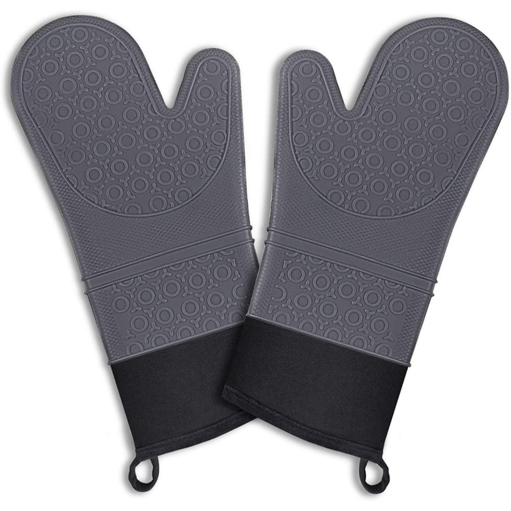 Oven Mitts Set, Heat Resistant Cooking Gloves Waterproof BBQ Kitchen ...